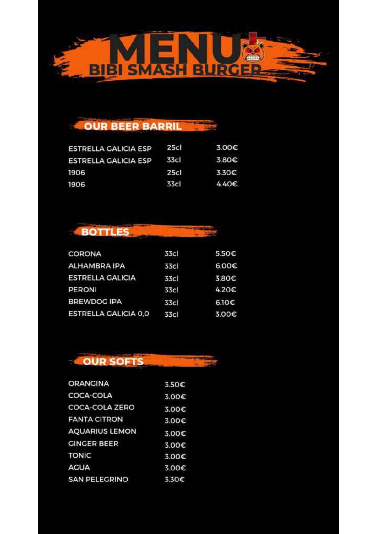 Menu 2024 - BIBI Smash Burger in Eivissa | TheFork
