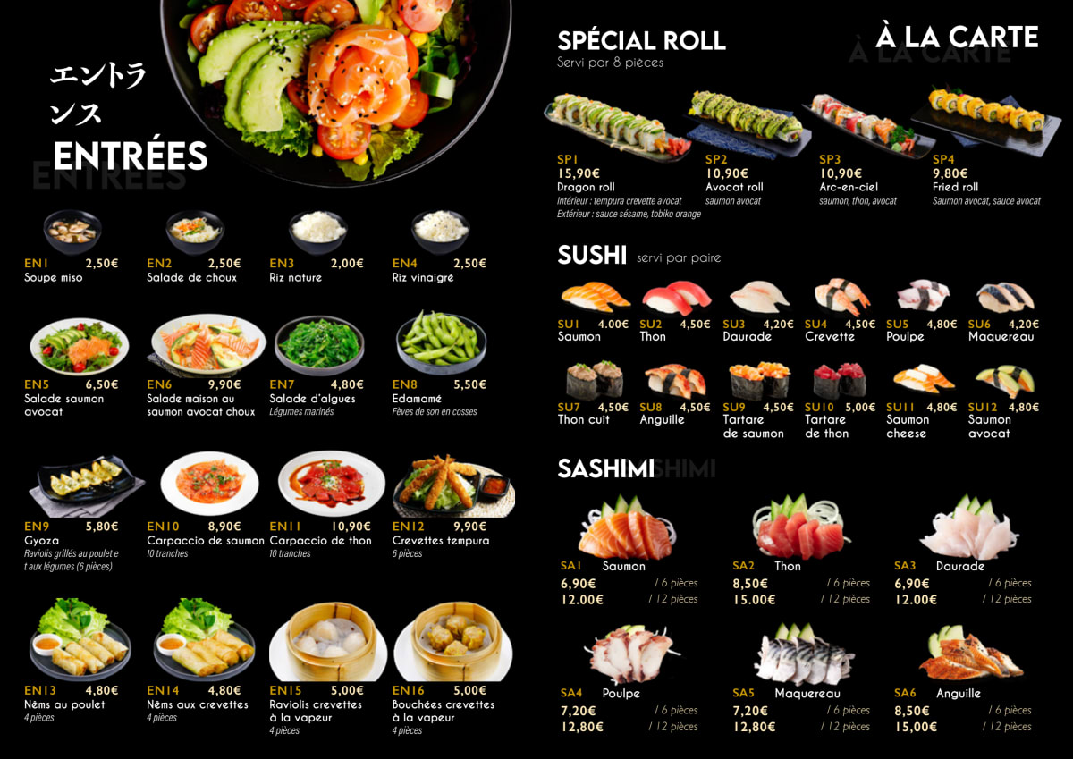 Menù completo e carta 2024 - Yami SUSHI 94 a Vitry-sur-Seine | TheFork