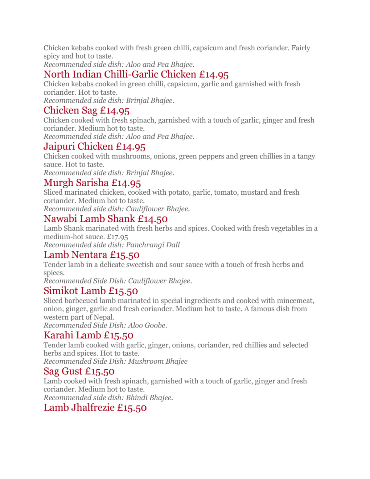 Menu 2024 - Ignite in Edinburgh | TheFork