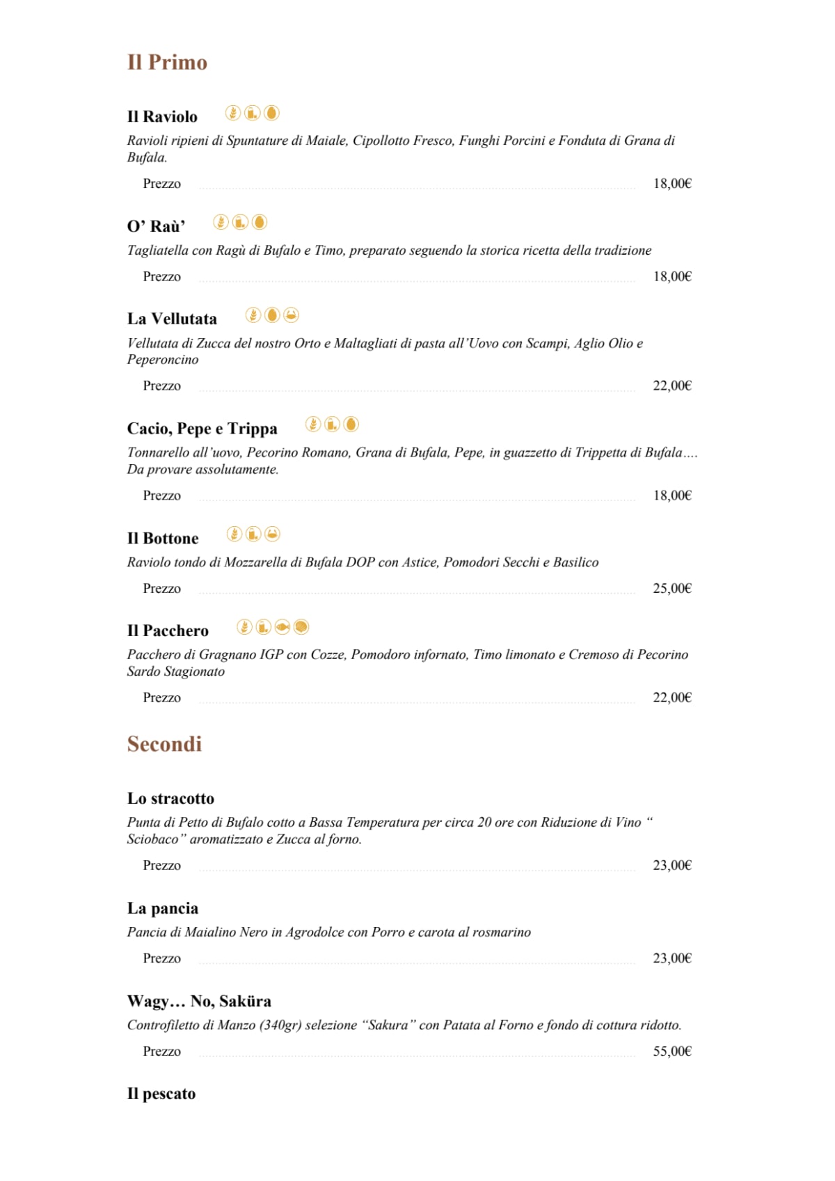 Speisekarte 2023 – Don Raffae' - Resort Casabianca in Fondi – TheFork