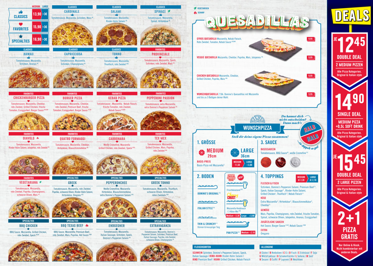 Speisekarte 2024 – Domino's Pizza Trienna in Wien – TheFork