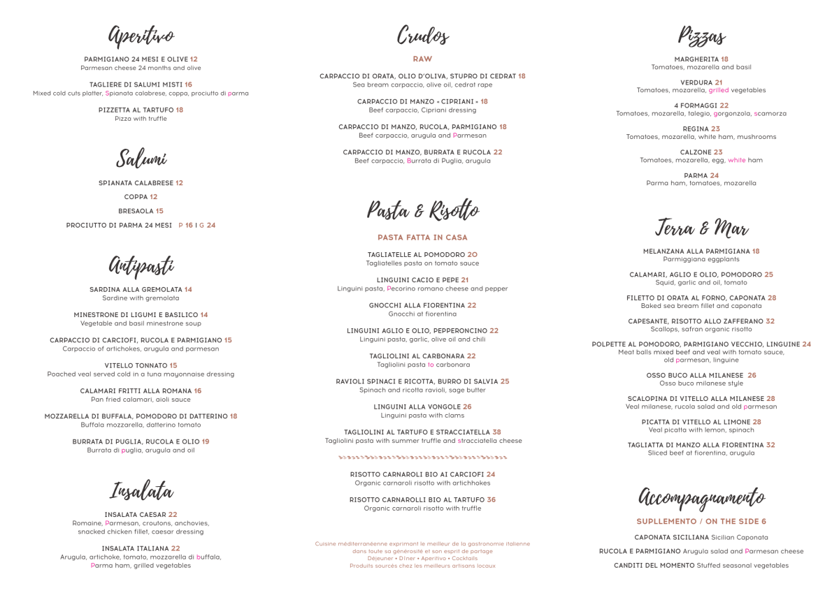 Menu 2023 - Casa Luca in Paris | TheFork