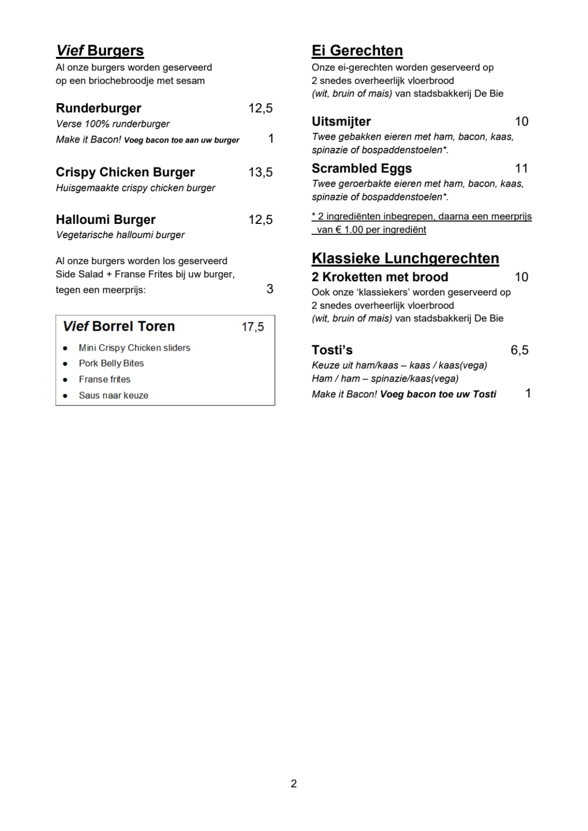 Menu 2023 - Vief in Nijmegen | TheFork