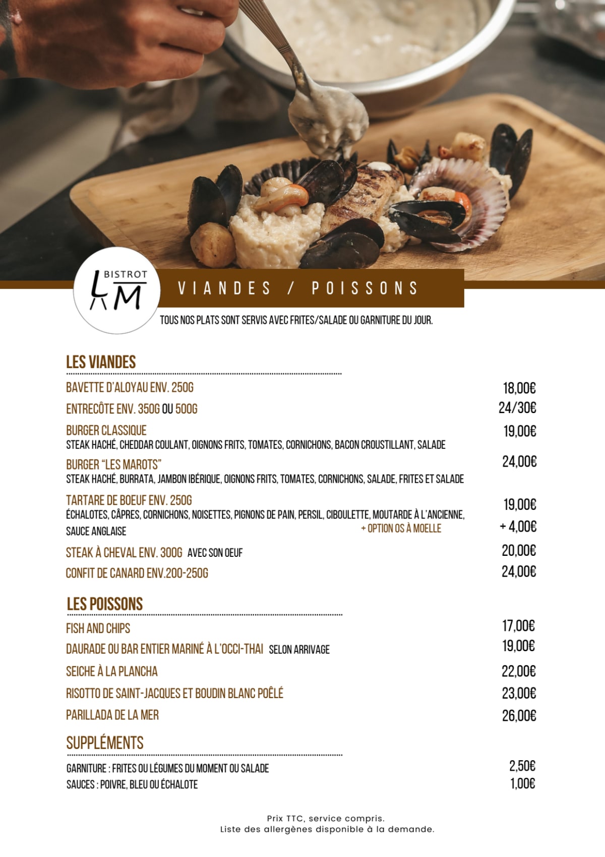 Carte et Menus 2024 - Les Marots à Colomiers | TheFork