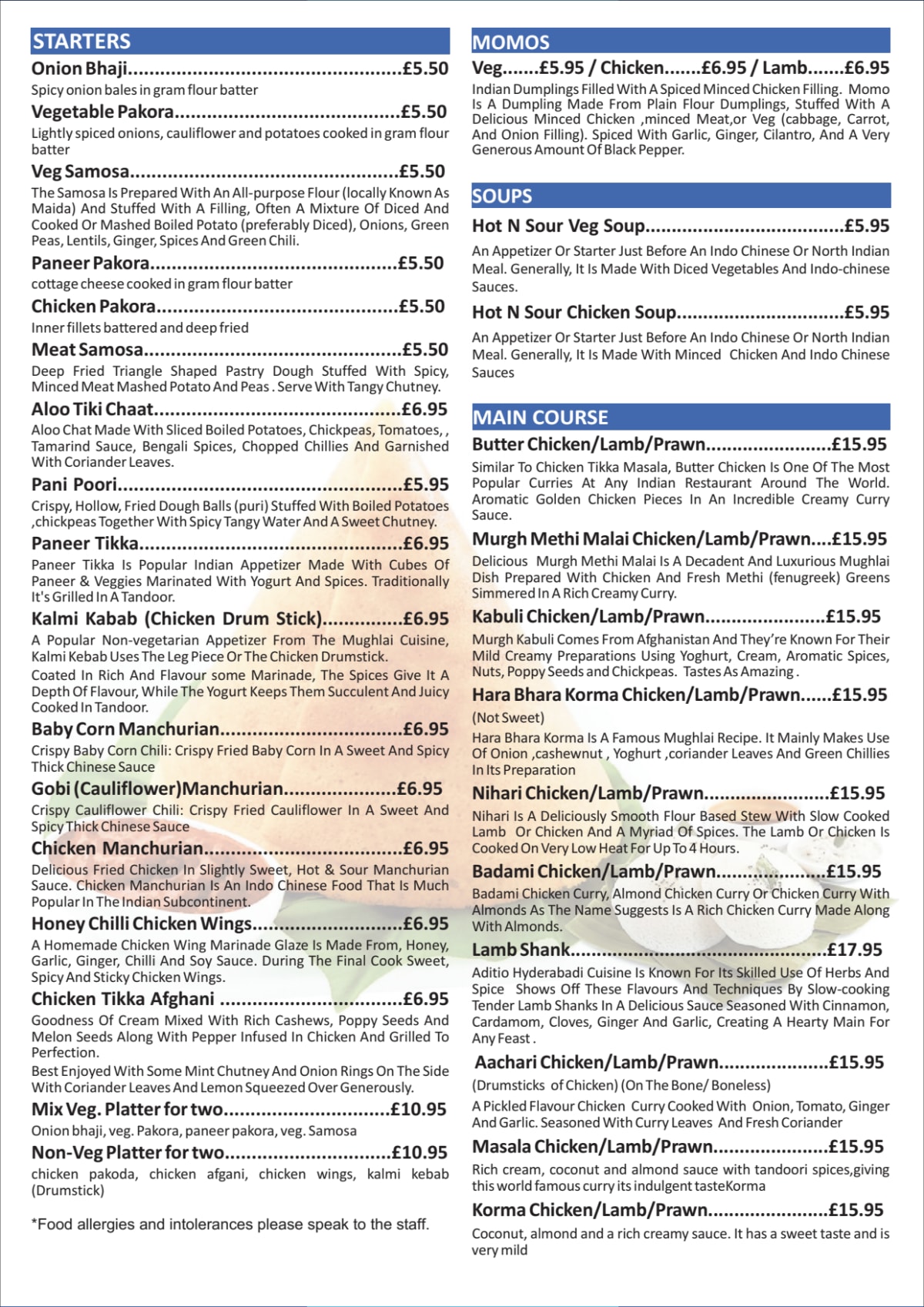 Carte et Menus 2024 - Bitesofindia Botanic à Belfast | TheFork