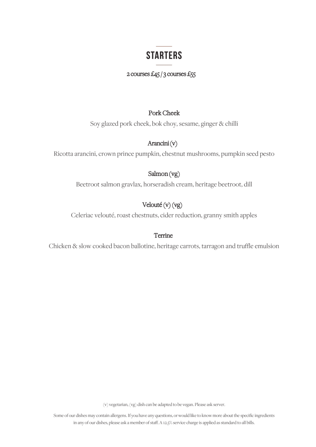 Menus 2024 - The Old Stocks Inn in Cheltenham | TheFork