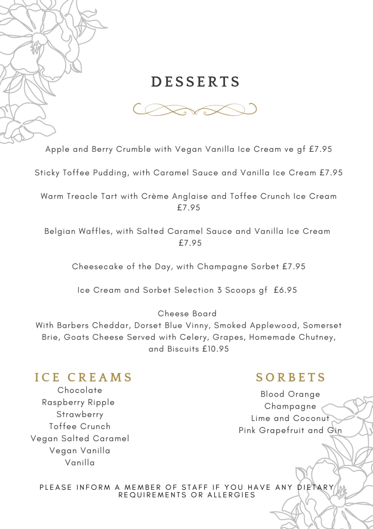 Menus 2023 - The Marwell Hotel in Winchester | TheFork