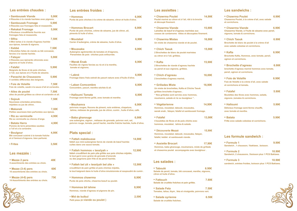 Carte et Menus 2024 - Brocart à Paris | TheFork