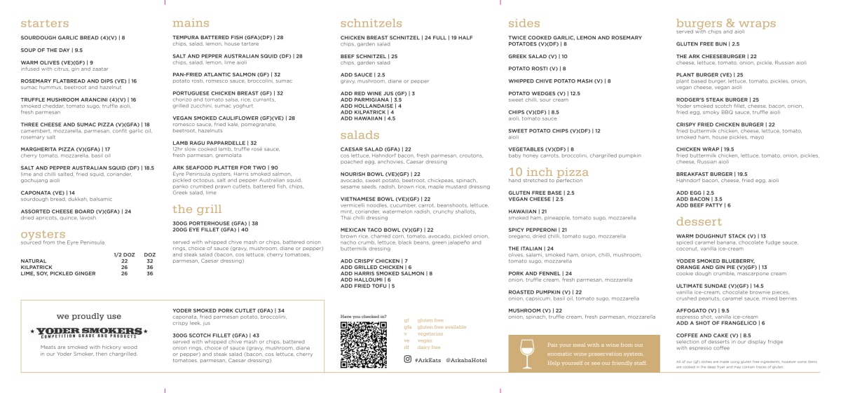 Menu 2023 - Arkaba Hotel in Fullarton (SA) | TheFork