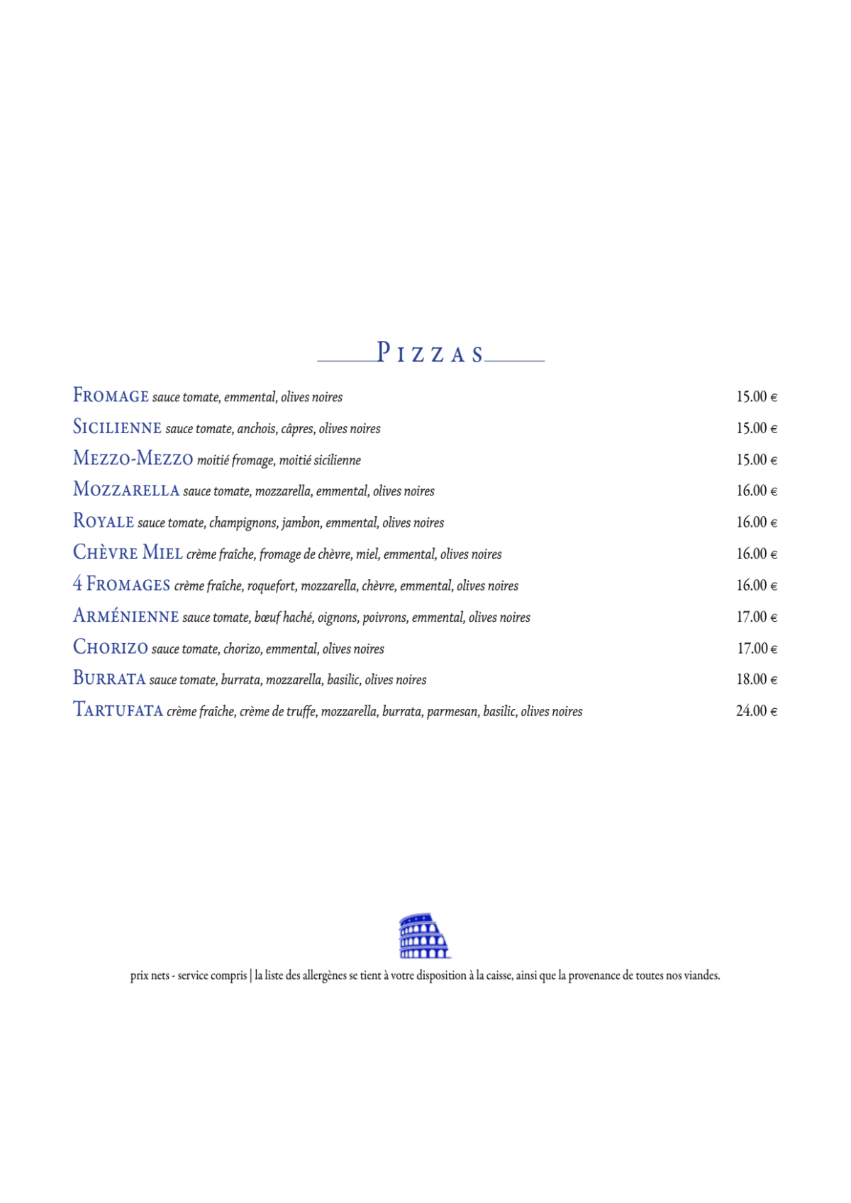 Carte et Menus 2024 - Piazza Romana à Marseille | TheFork