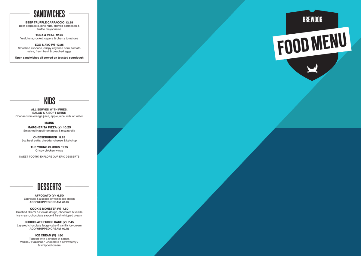 Menus 2024 - BrewDog in Amsterdam | TheFork