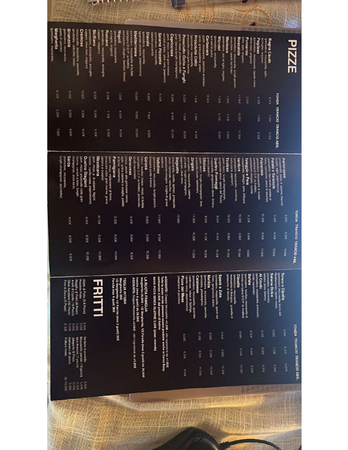 Carte et Menus 2024 - Da Claudio Pizza & Food à Basiano | TheFork