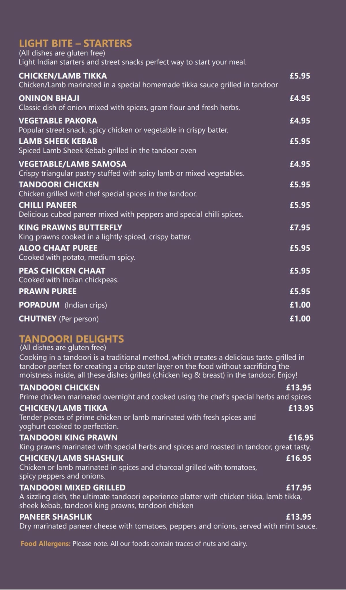 Menu 2024 - Masala in London | TheFork