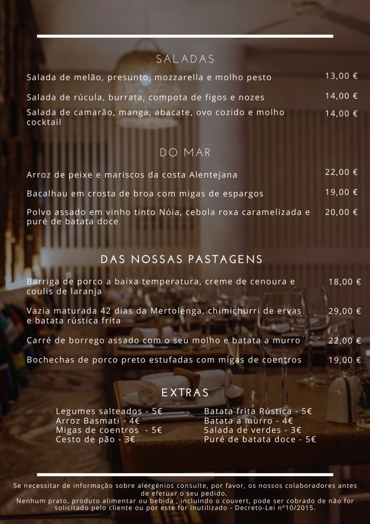 Menu 2024 - Restaurante Cardo em Évora | TheFork