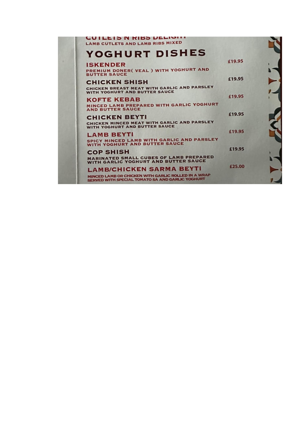 Carte et Menus 2024 - Best mangal Fulham à Londres | TheFork