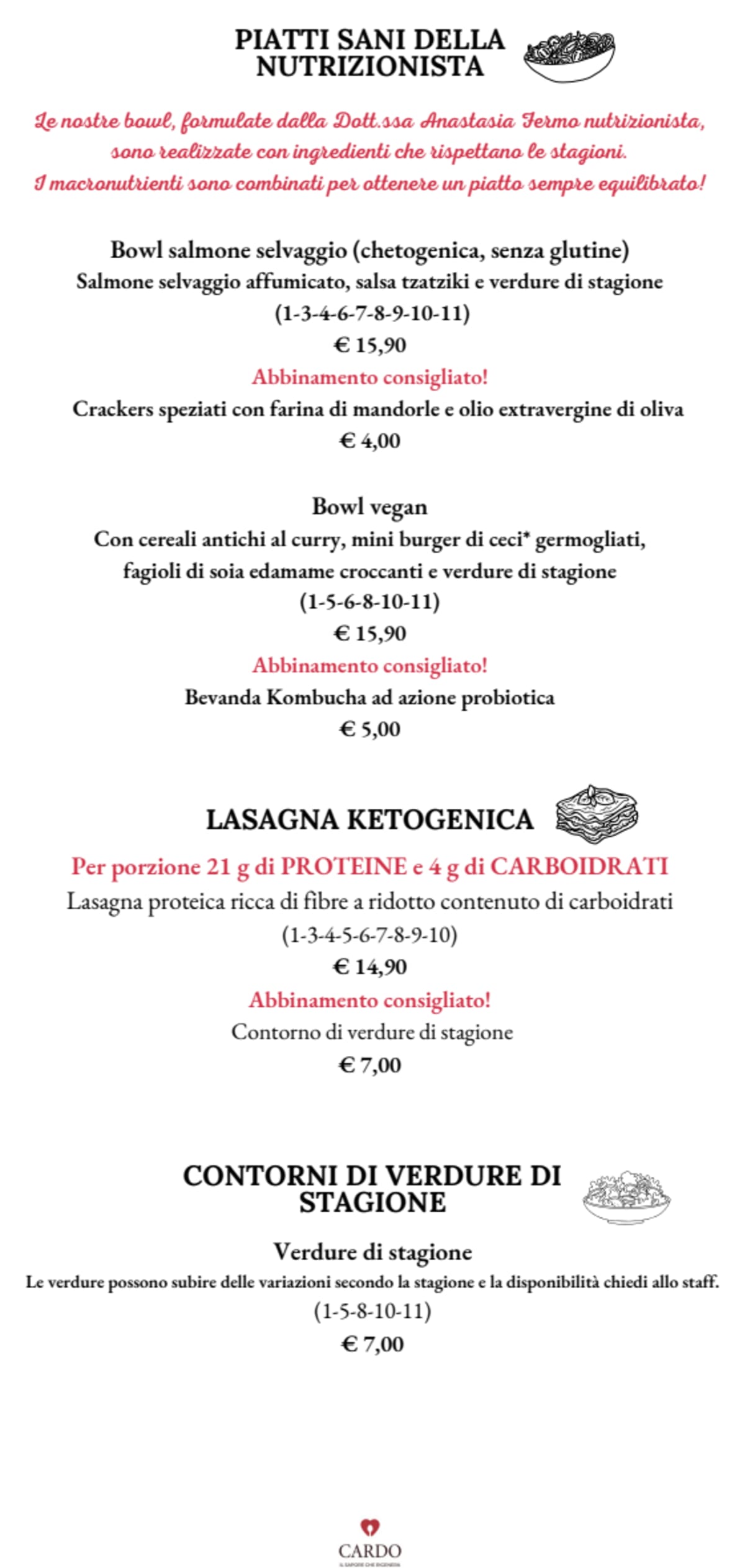 Menus 2024 - Cardo in Bologna | TheFork