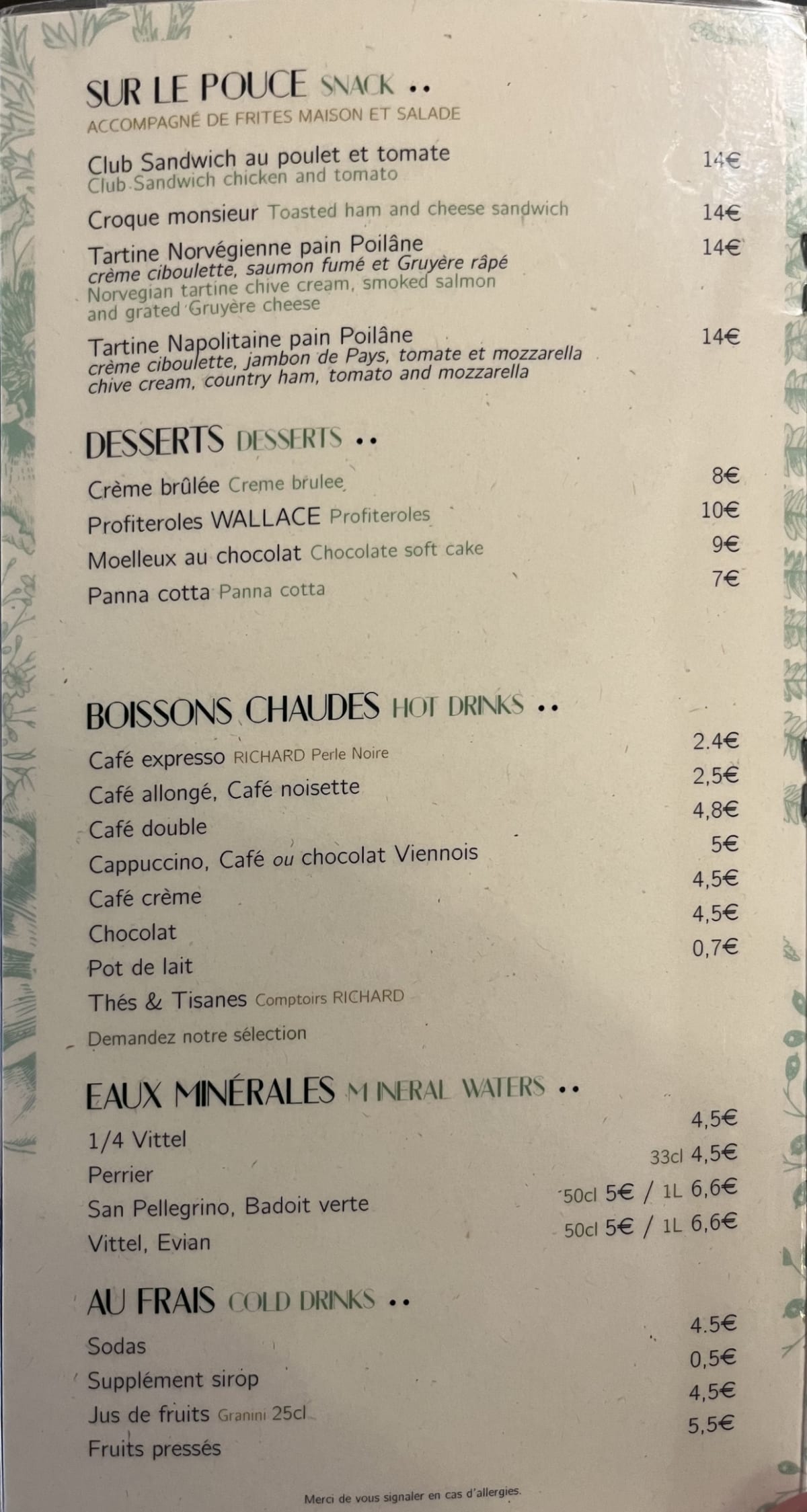 Carte et Menus 2024 - WALLACE à Paris | TheFork