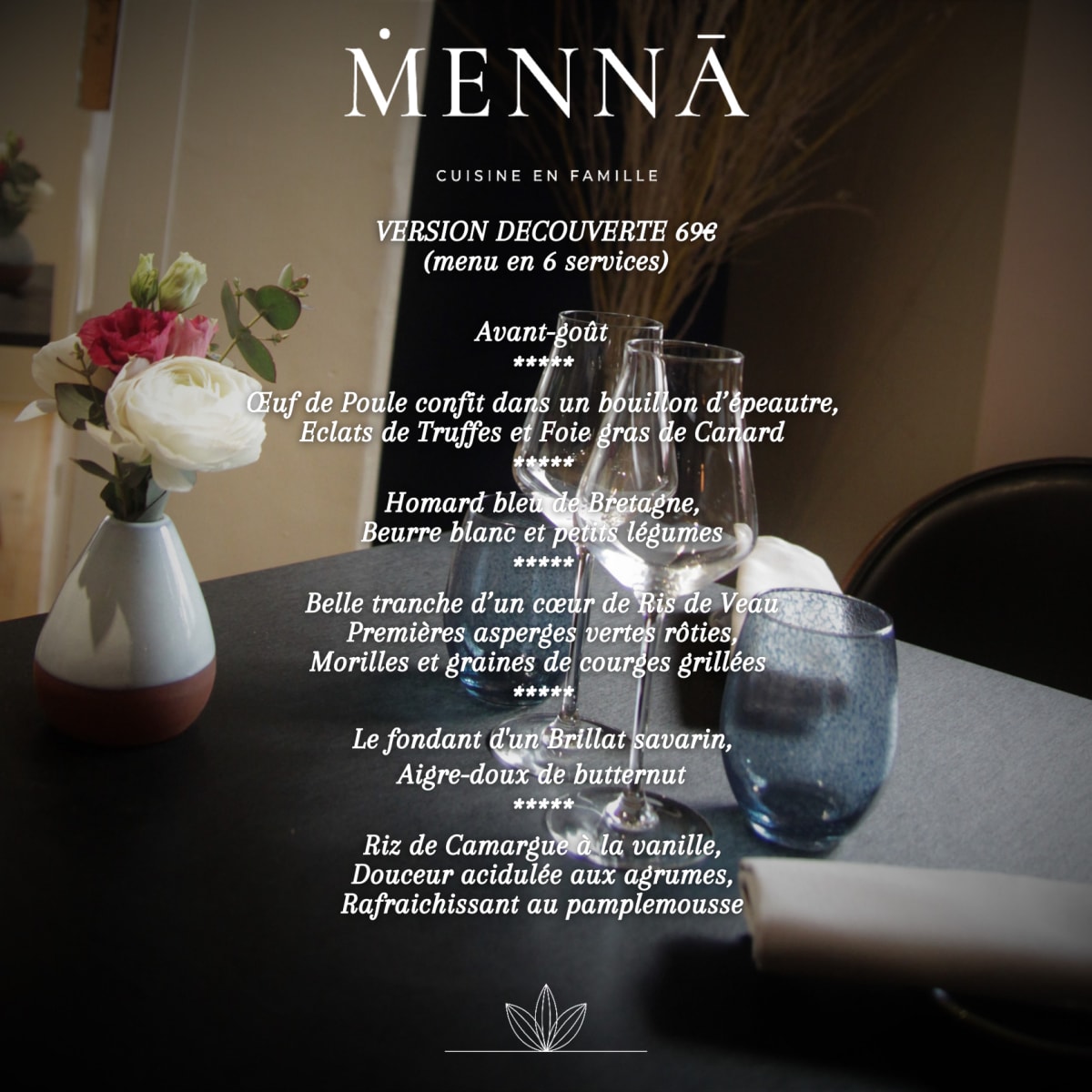 Menu 2023 - Menna in Nîmes | TheFork