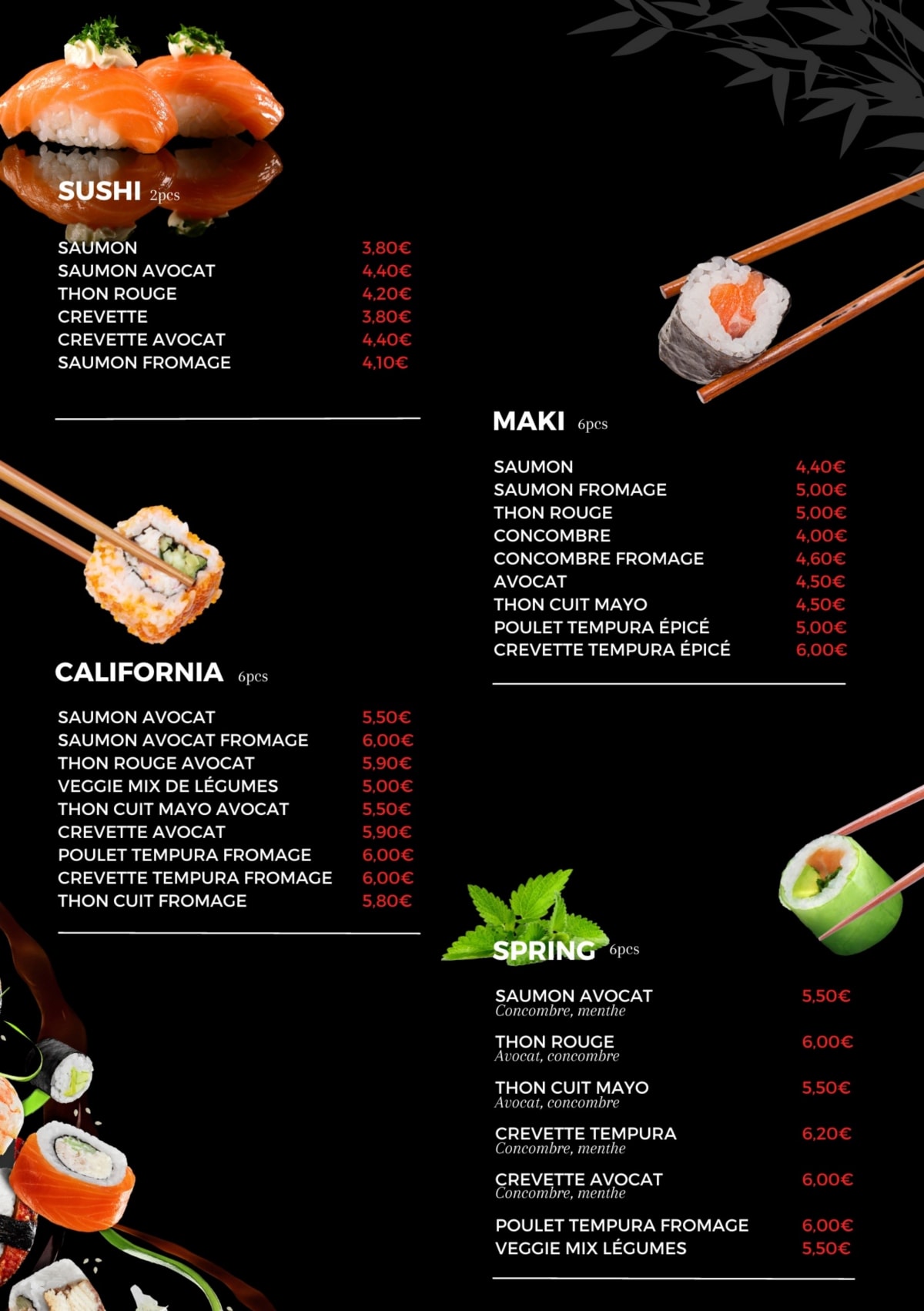 Menu 2024 - Konoha Sushi in Marseille | TheFork