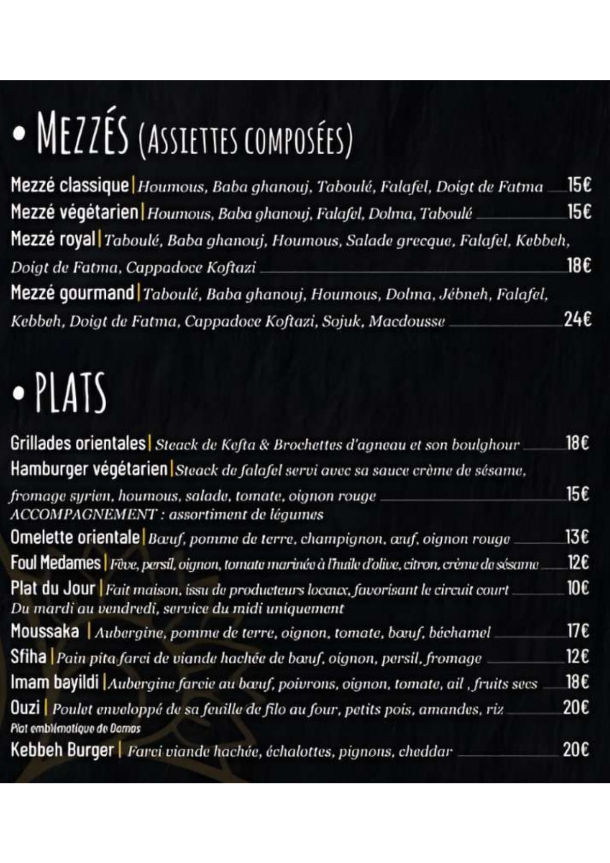 Carte et Menus 2024 - Le Resto d'Alep à Villeneuve-sur-Lot | TheFork