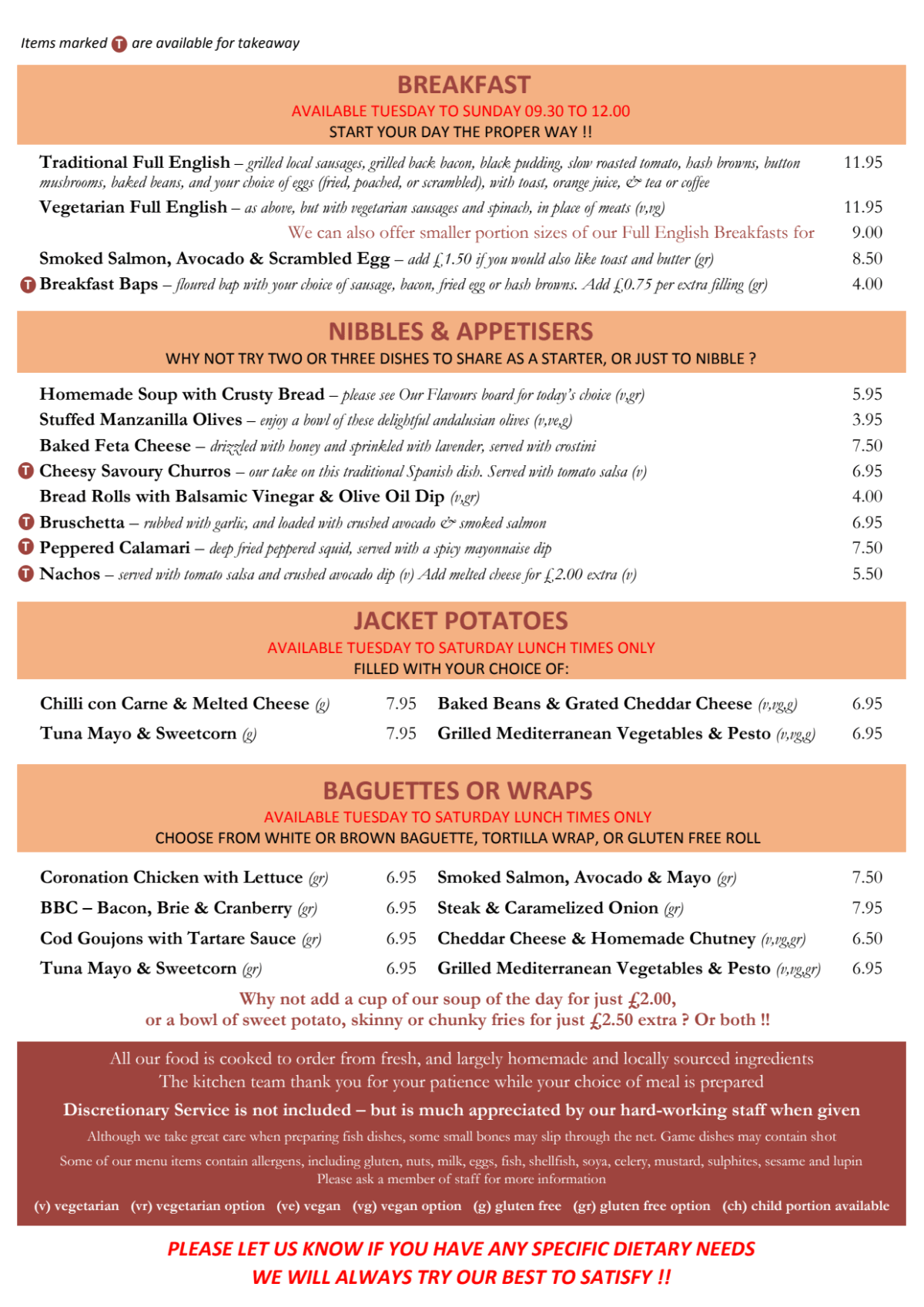 Menus 2024 - The Queen Elizabeth Inn in Pershore | TheFork