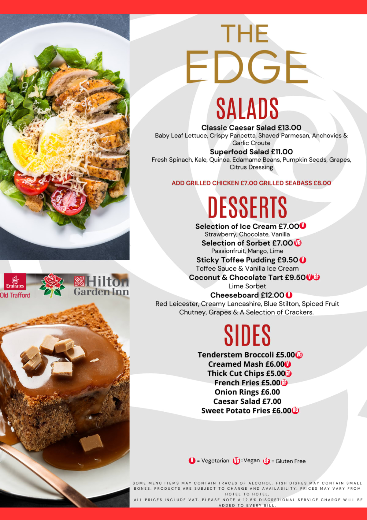 Carta y menù 2024 Actualizados - The Edge en Manchester | TheFork