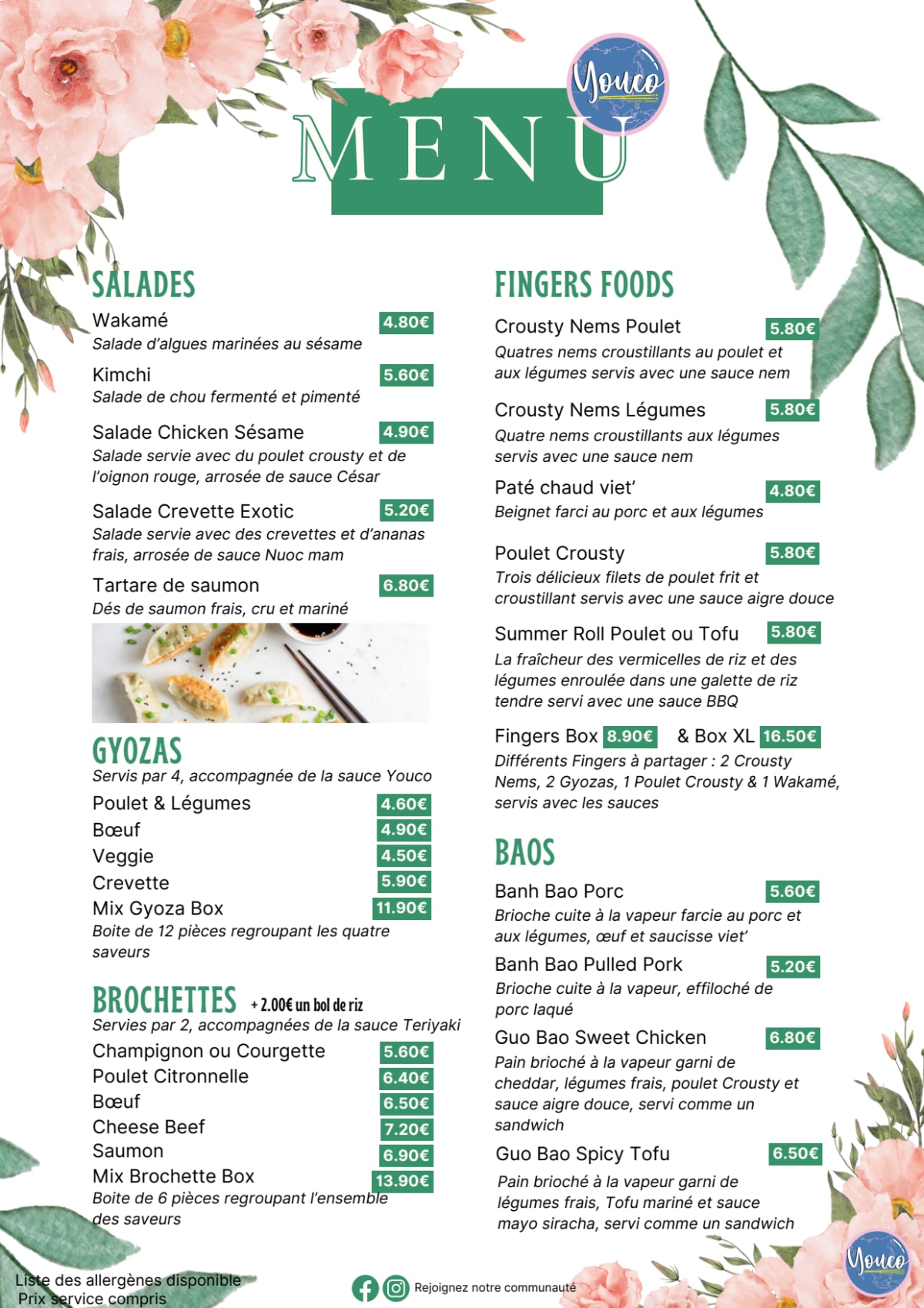 Menu 2024 - Youco | Honoré Serres in Toulouse | TheFork