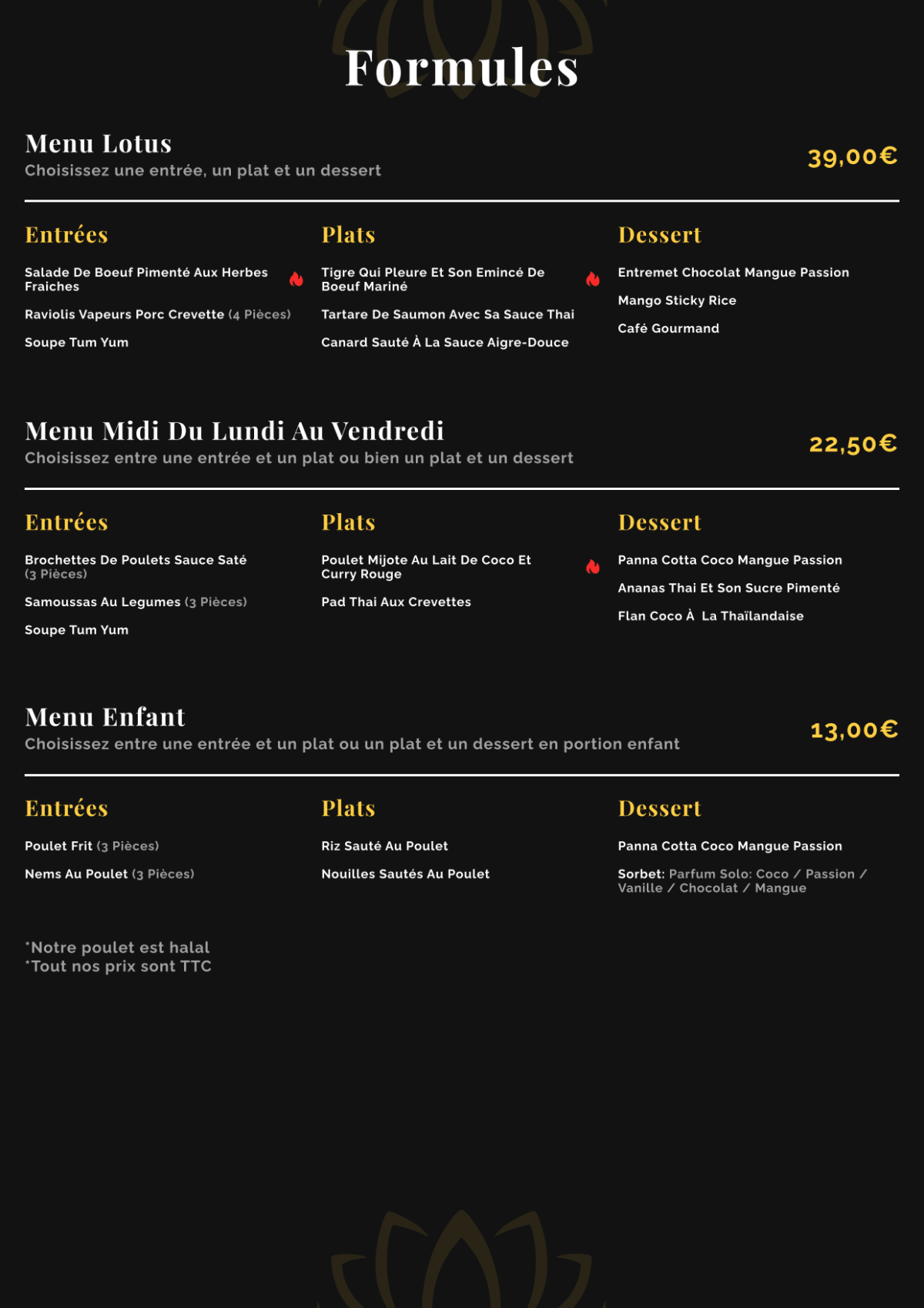 Speisekarte 2024 – White Lotus in Lille – TheFork