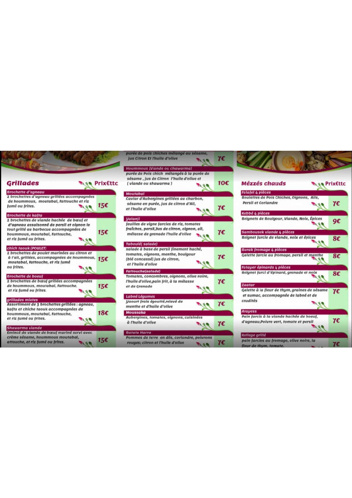 Carte et Menus 2024 - Rose De Damas à Cherbourg-Octeville | TheFork