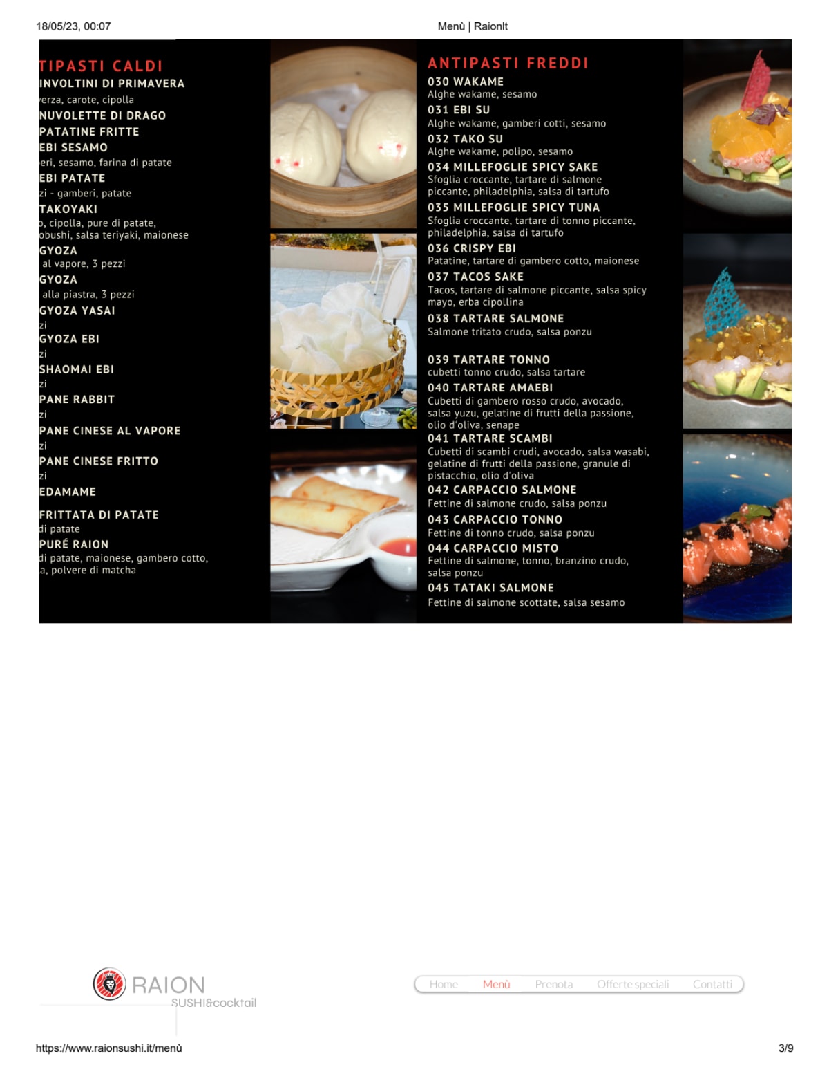 Carte et Menus 2024 - Yeh Sushi à Frosinone | TheFork