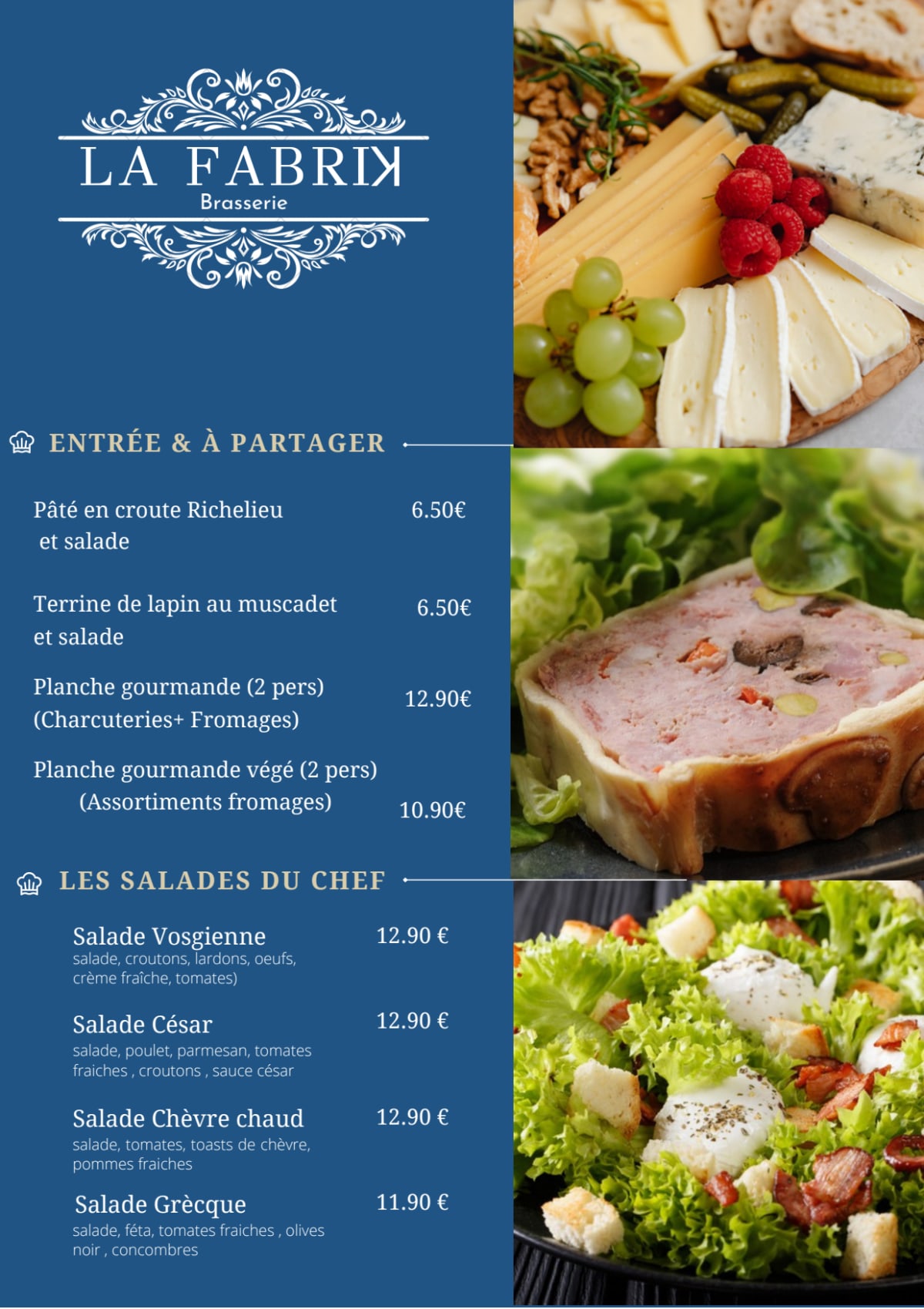 Carte et Menus 2024 - La Fabrik à Tomblaine | TheFork