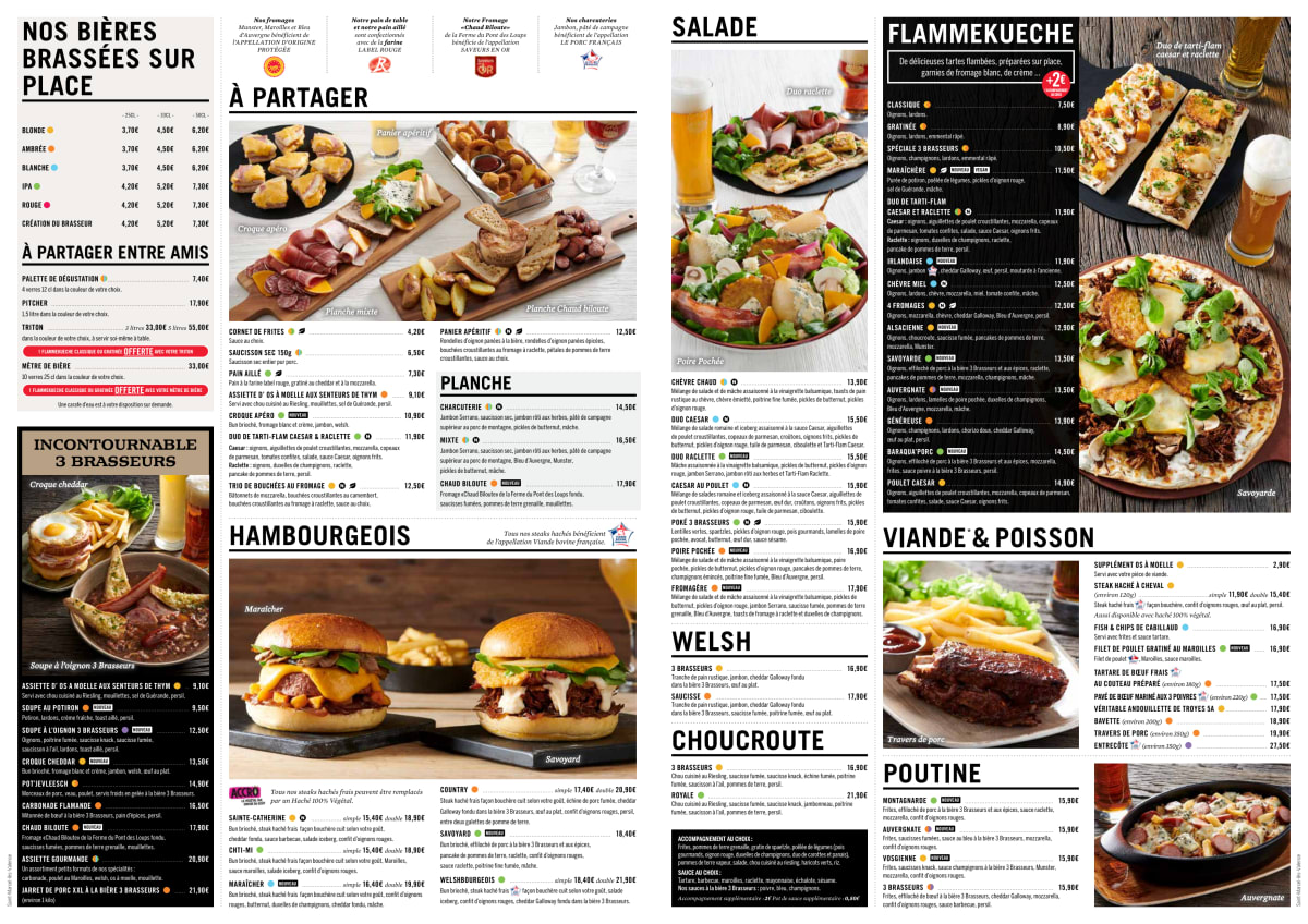 Carte et Menus 2023 - 3 Brasseurs Saint-Marcel-lès-Valence à Saint ...