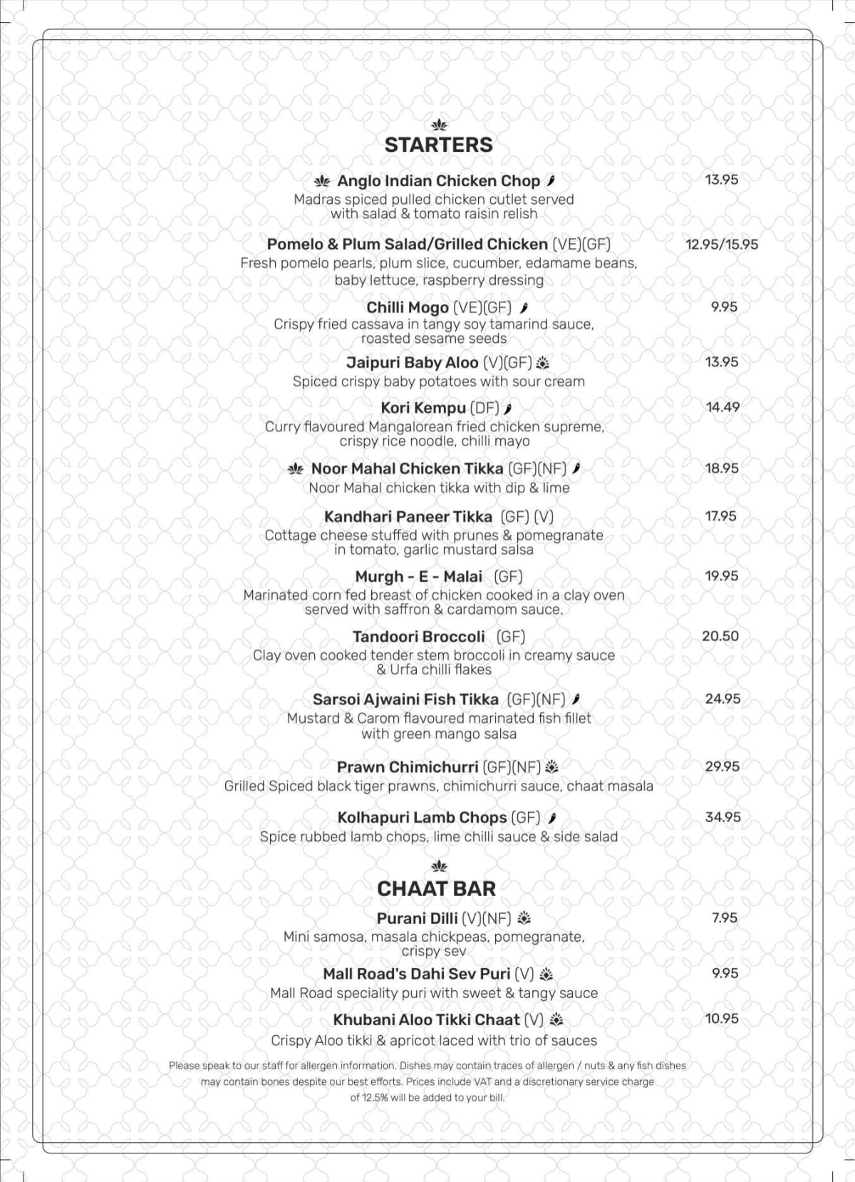 Carte et Menus 2024 - Colonel Saab High Holborn à Londres | TheFork