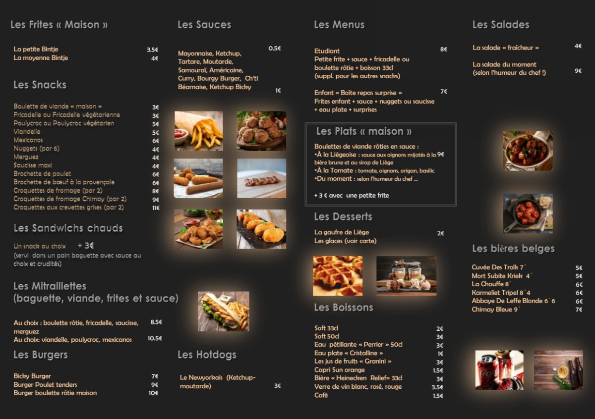 Menu 2024 - La Friterie C'est arrivé près de chez vous in Nice | TheFork