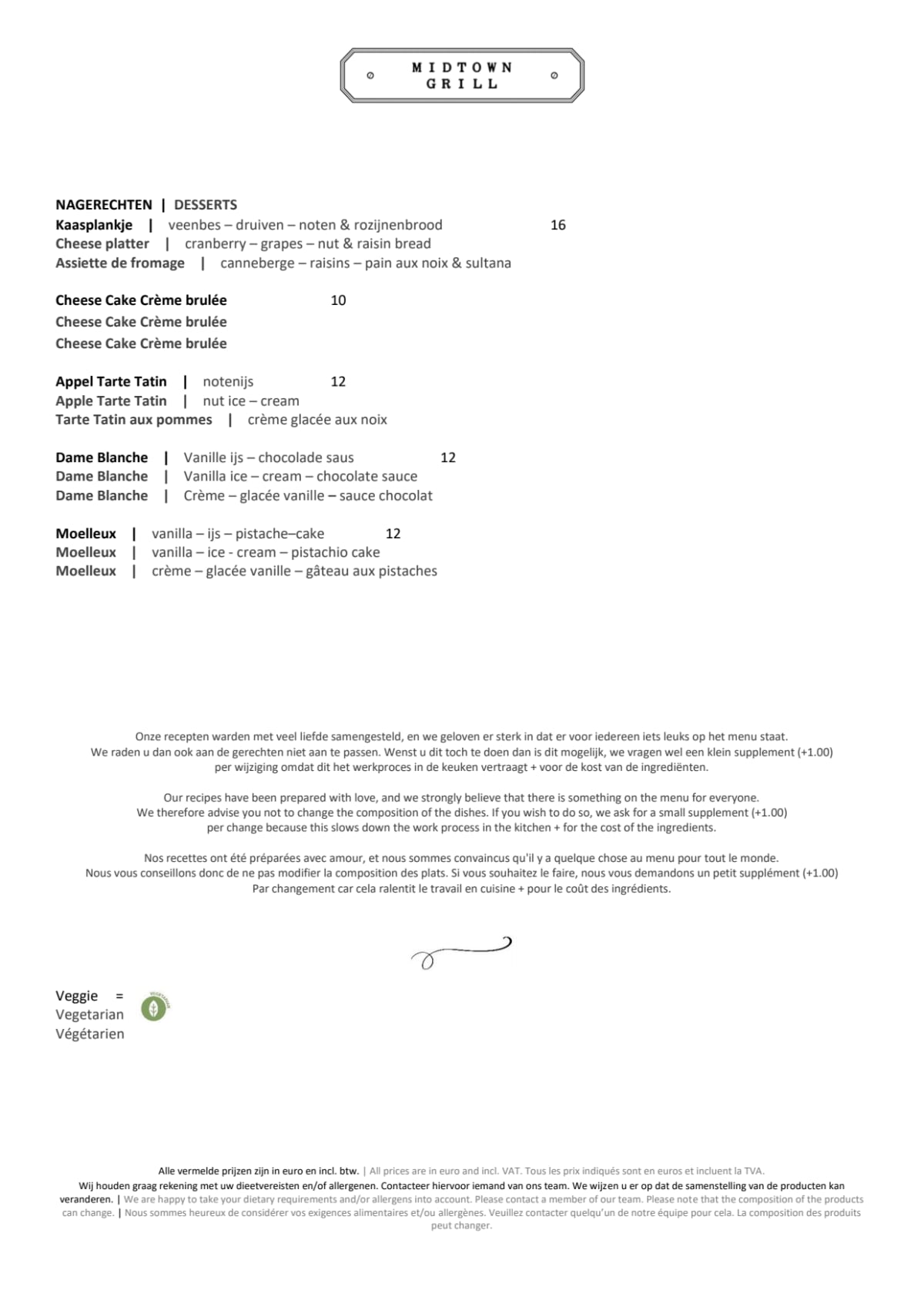 Menù completo e carta 2023 - Midtown Grill Gent a Gent | TheFork