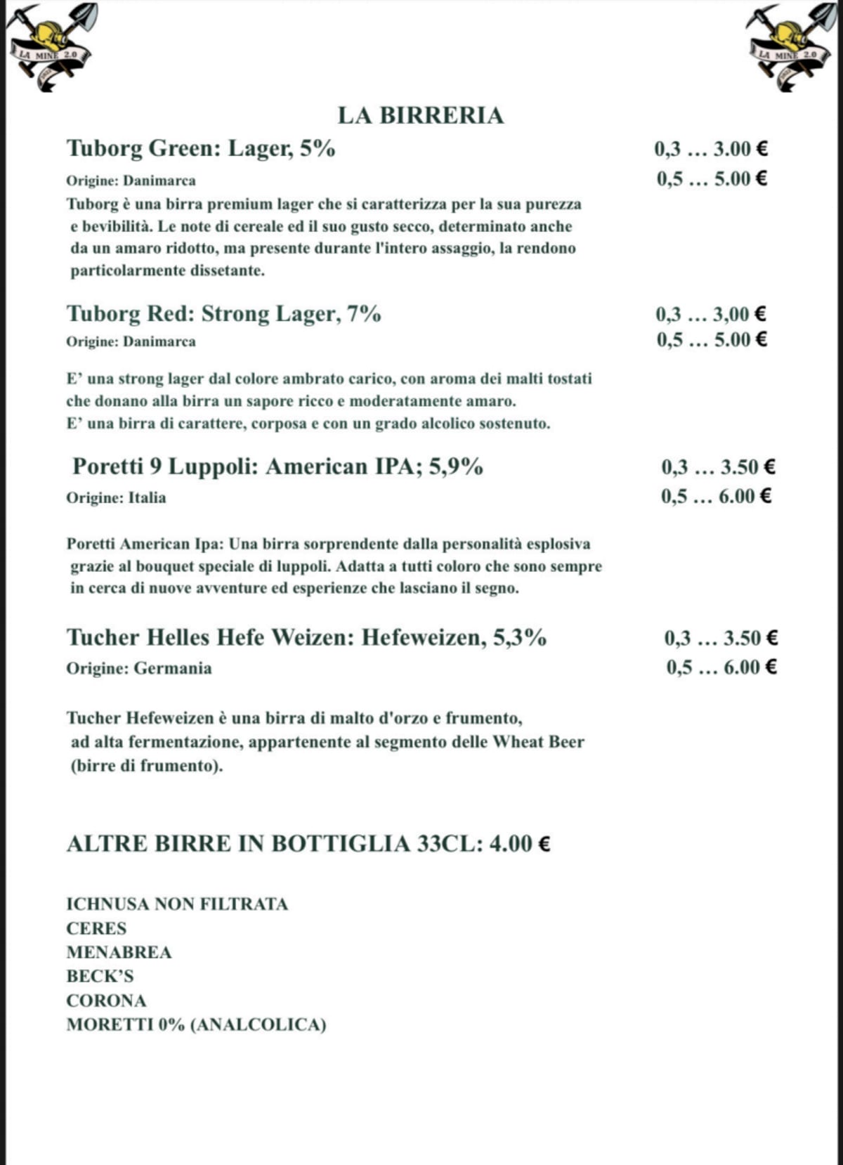 Carte et Menus 2024 - La Mine Trattoria Bar & Pub Pizzeria à Cogne ...