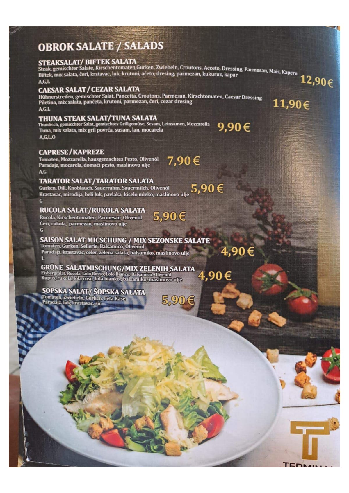 Carte et Menus 2024 - Terminal Gastro Bar Wien à Vienne | TheFork