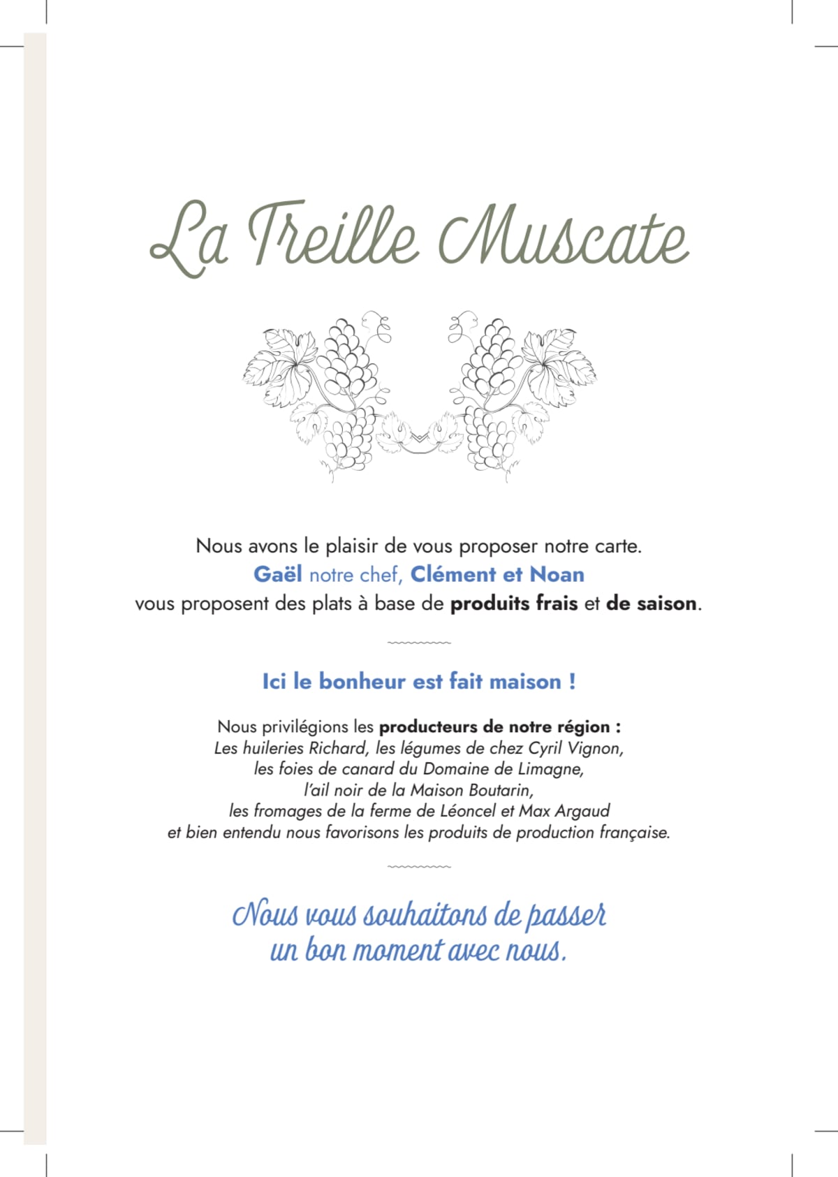 Menu 2024 - La Treille Muscate in Cliousclat | TheFork