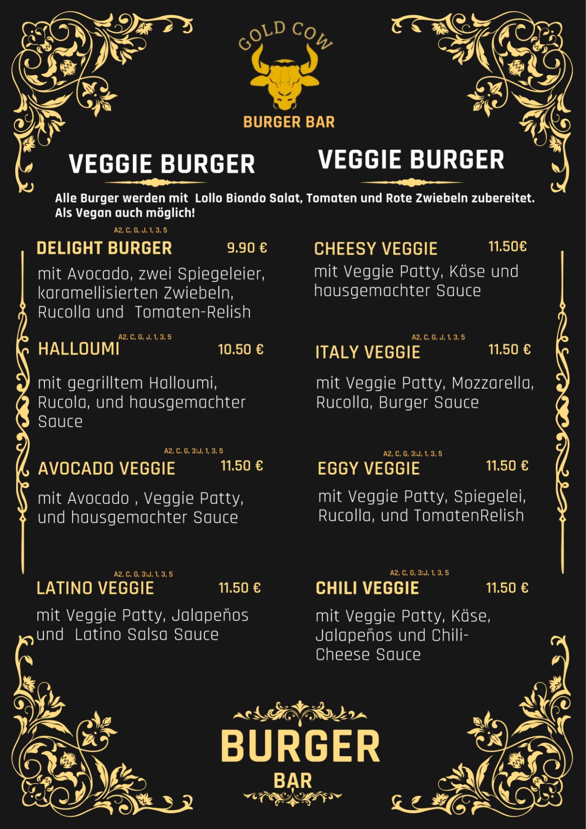 Carte et Menus 2024 - Gold Cow Burger bar à Dachau | TheFork