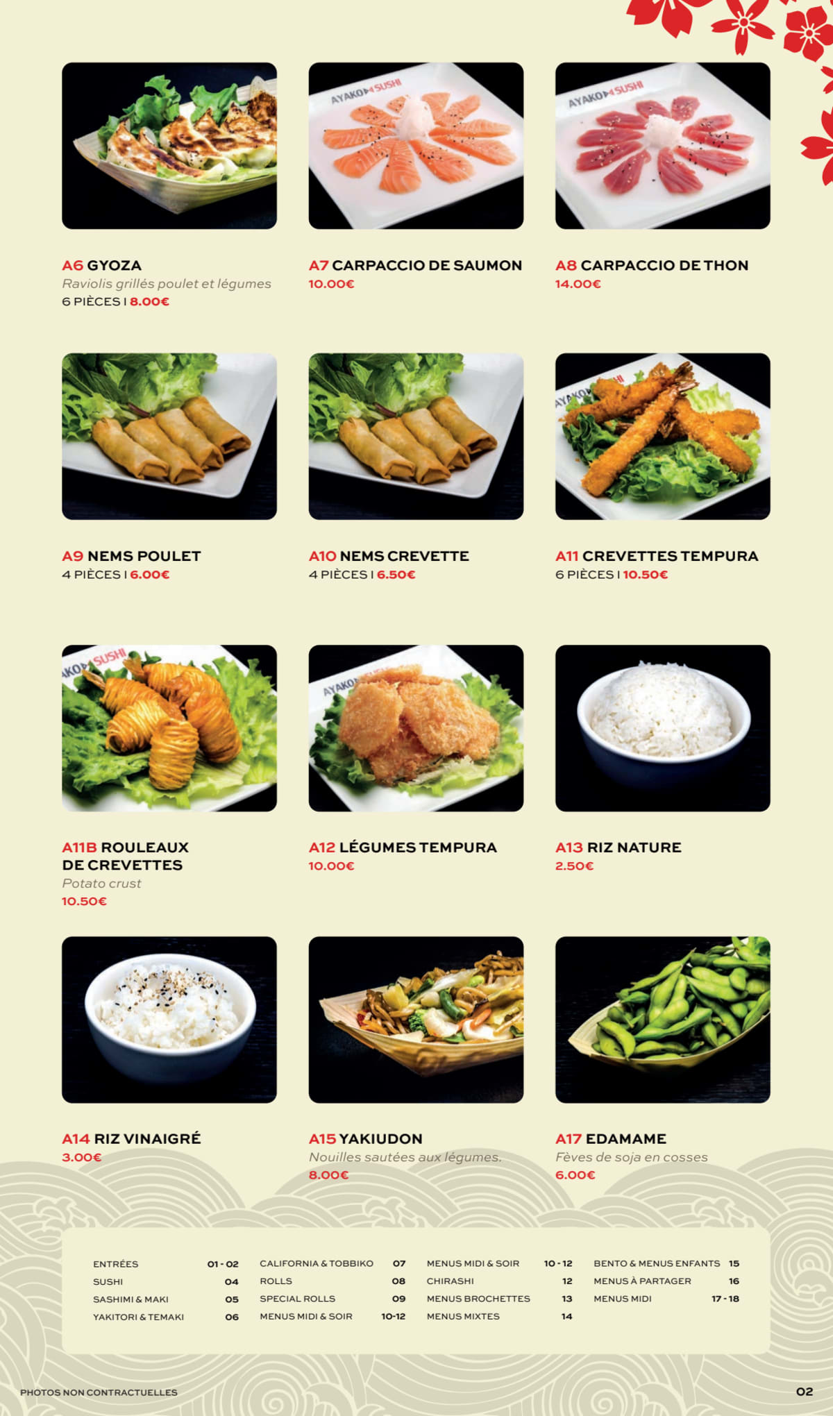 Menu 2024 - AYAKO SUSHI Cagnes-sur-Mer in Cagnes-sur-Mer | TheFork