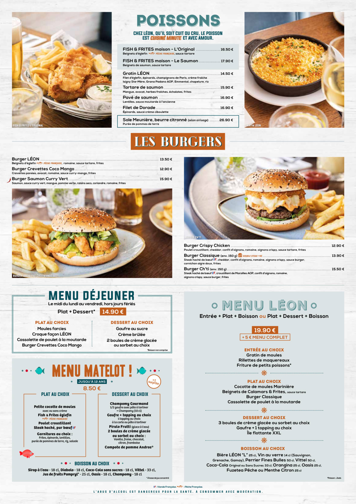 Carte et Menus 2023 - Léon - Montparnasse à Paris | TheFork