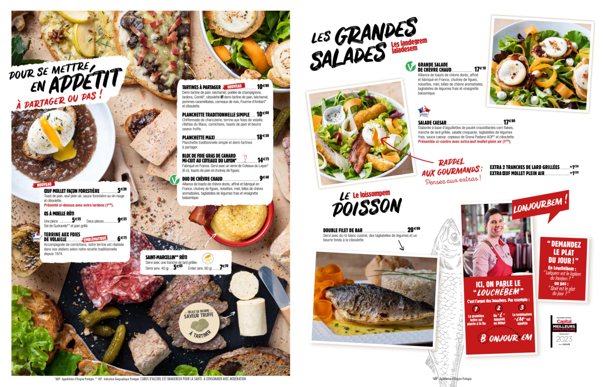 Menu 2024 - La Boucherie Roanne - Mably in Mably | TheFork