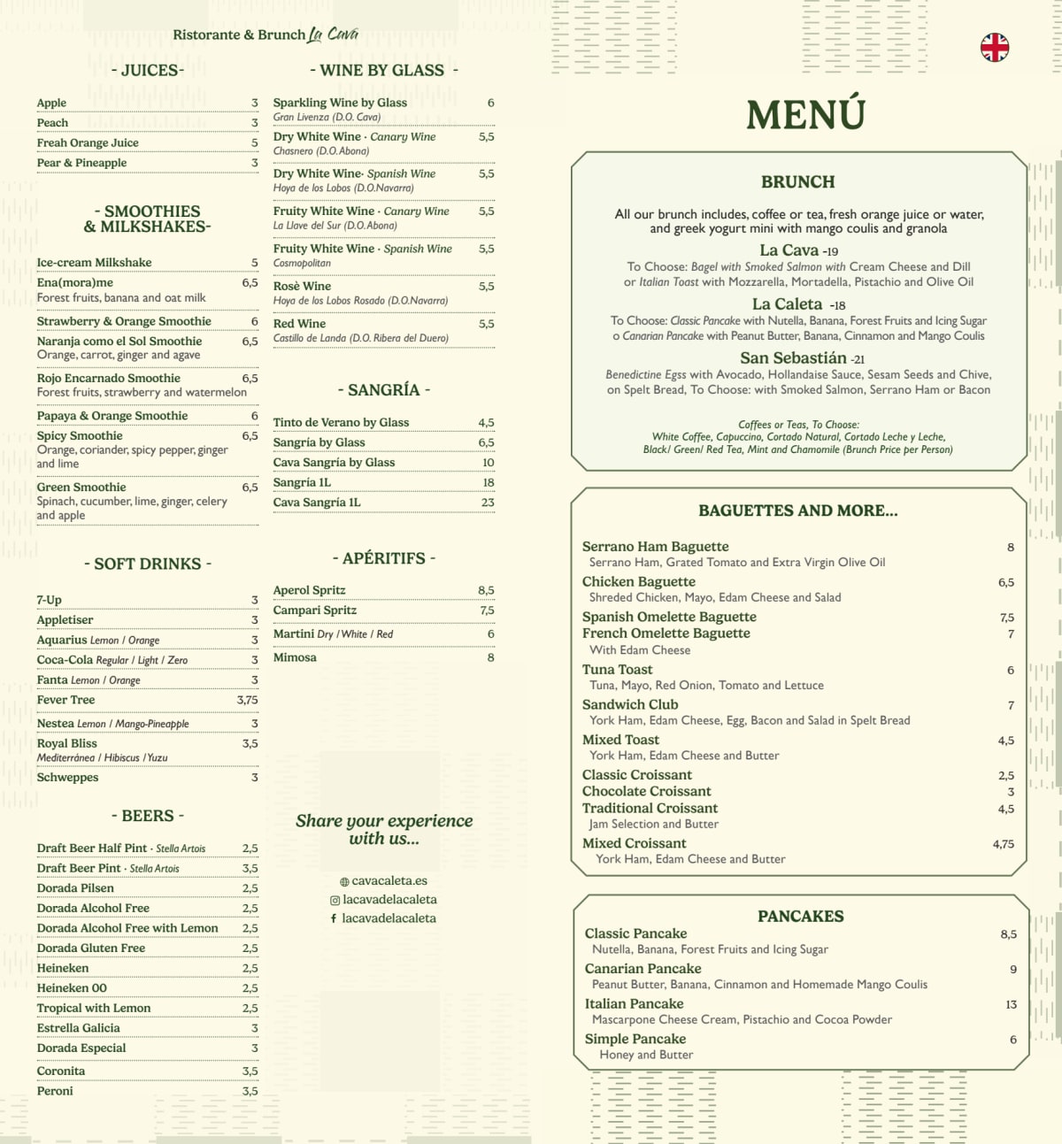 Menu 2024 - La Cava in Barriada De Fyffes | TheFork