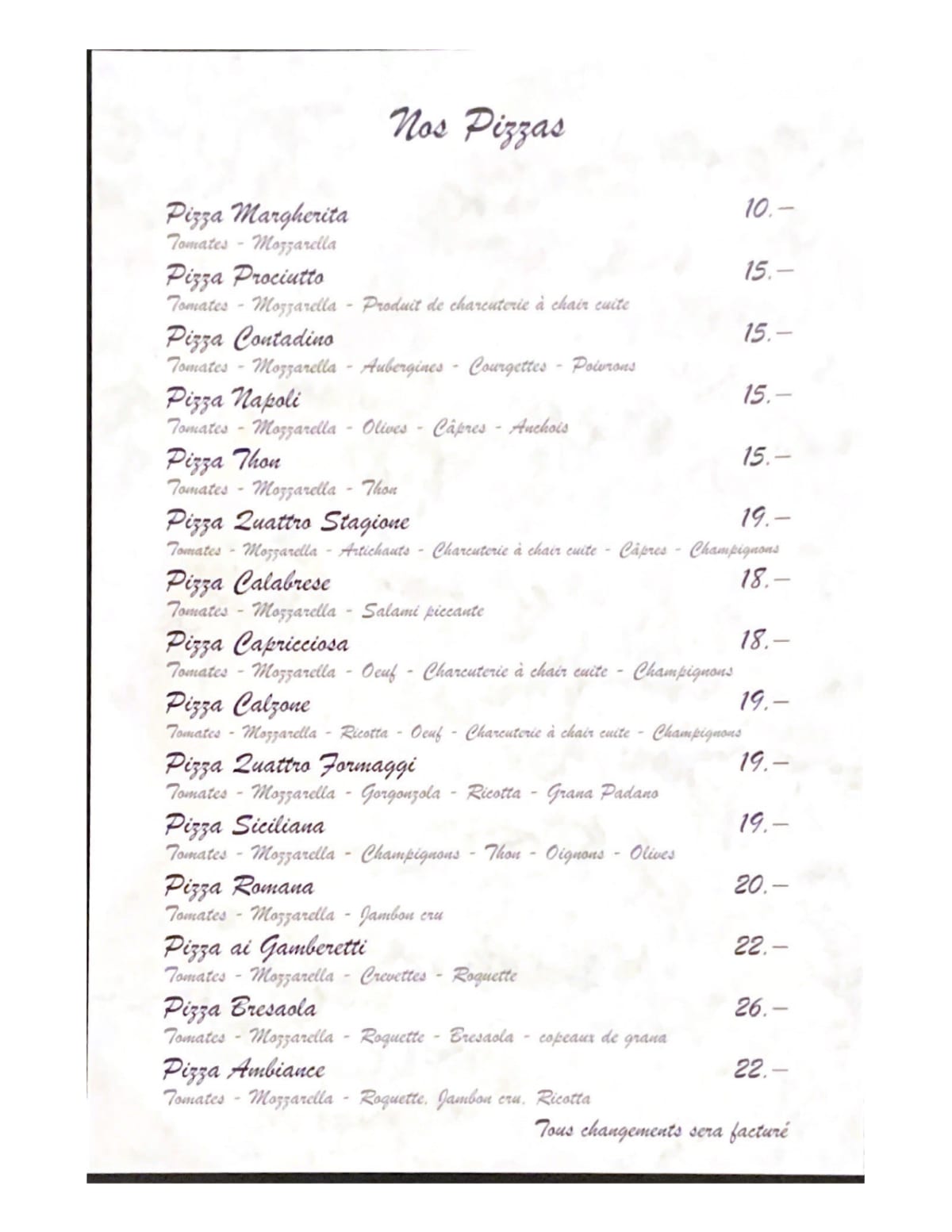 Menu 2024 - L'Ambiance in Geneva | TheFork