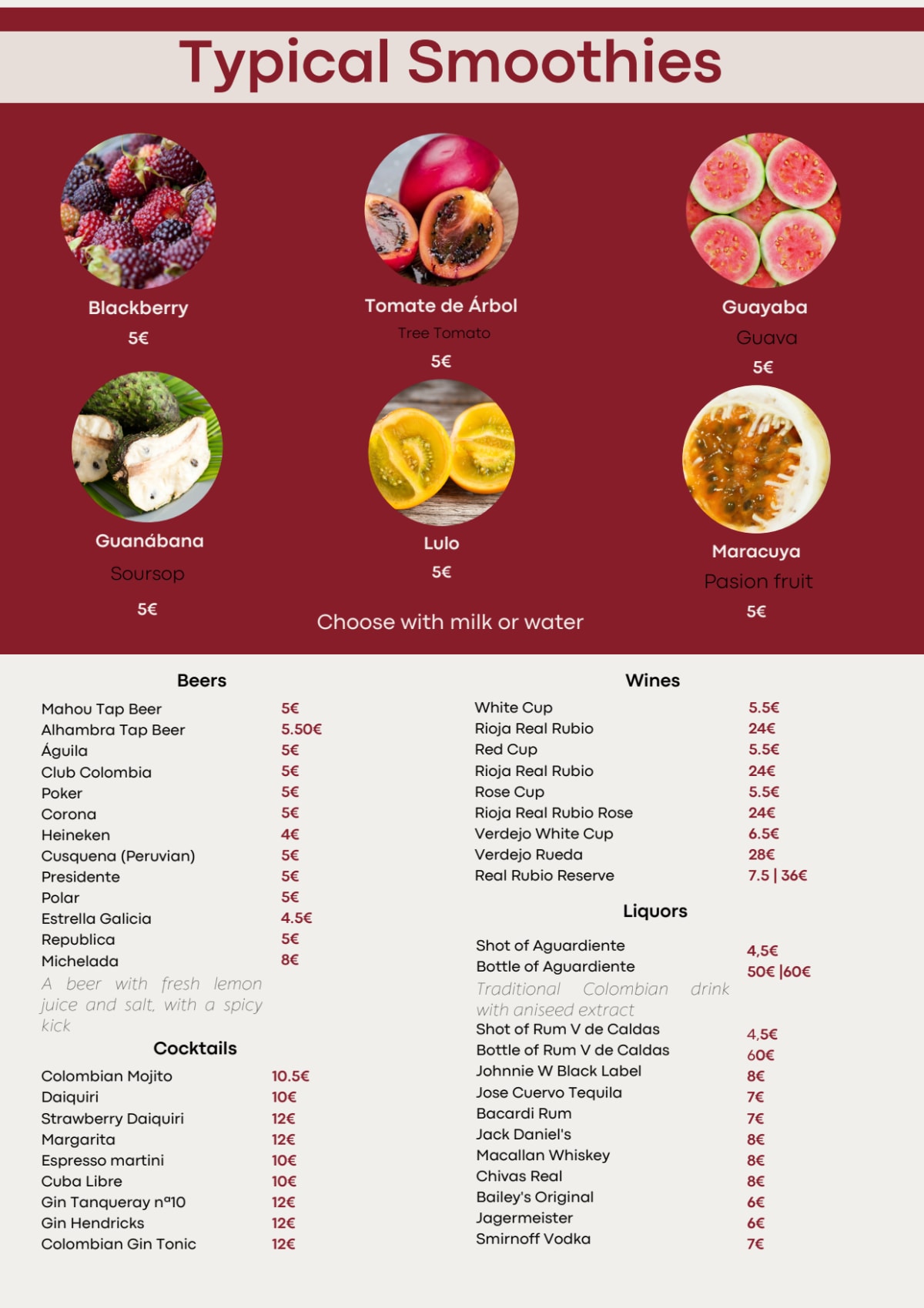 Carte et Menus 2024 - Salento Latino Colombian Traditional Food à ...