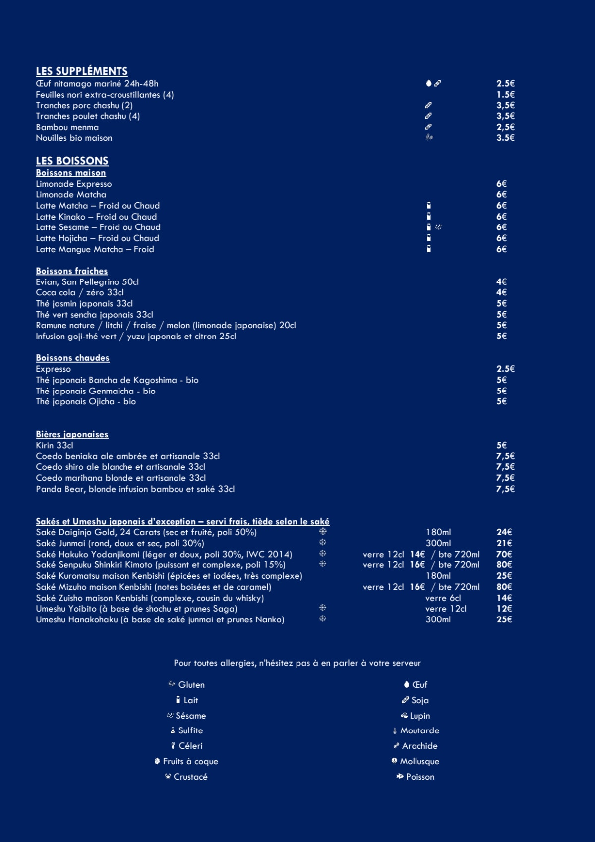 Carte et Menus 2023 - Yatai Ramen - Pyramides à Paris | TheFork