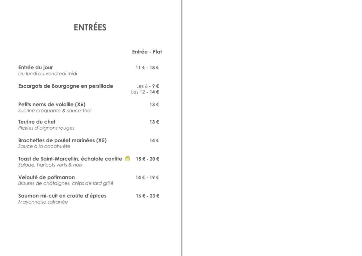 Carte et Menus 2024 - O' Capot à Caluire-et-Cuire | TheFork