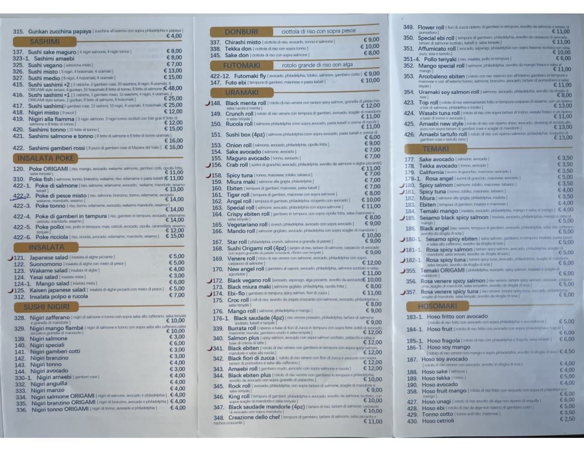 Menu 2024 - Sushi Origami in Legnano | TheFork