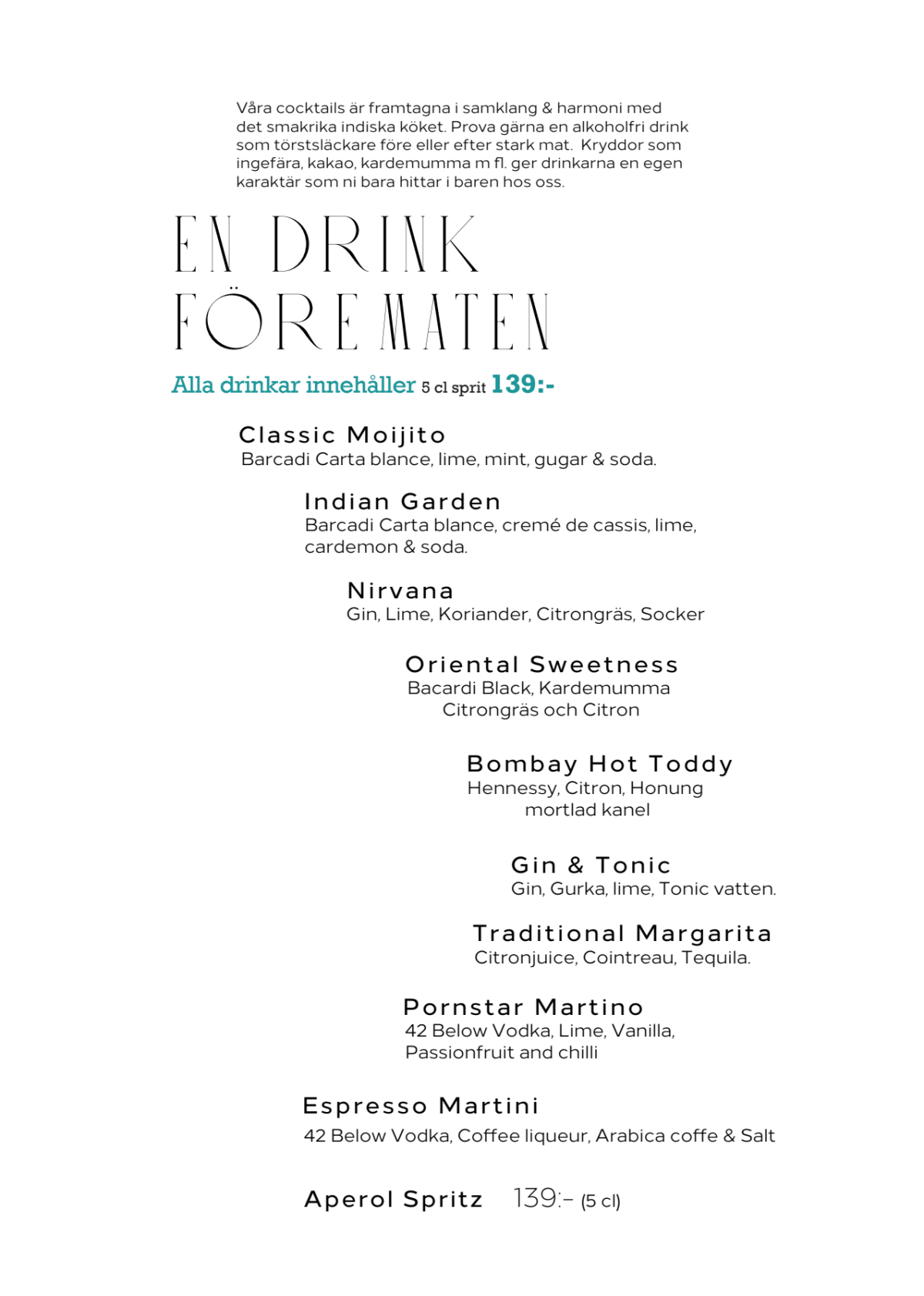 Meny 2024 - Indian Garden Mall of Scandinavia i Solna | TheFork