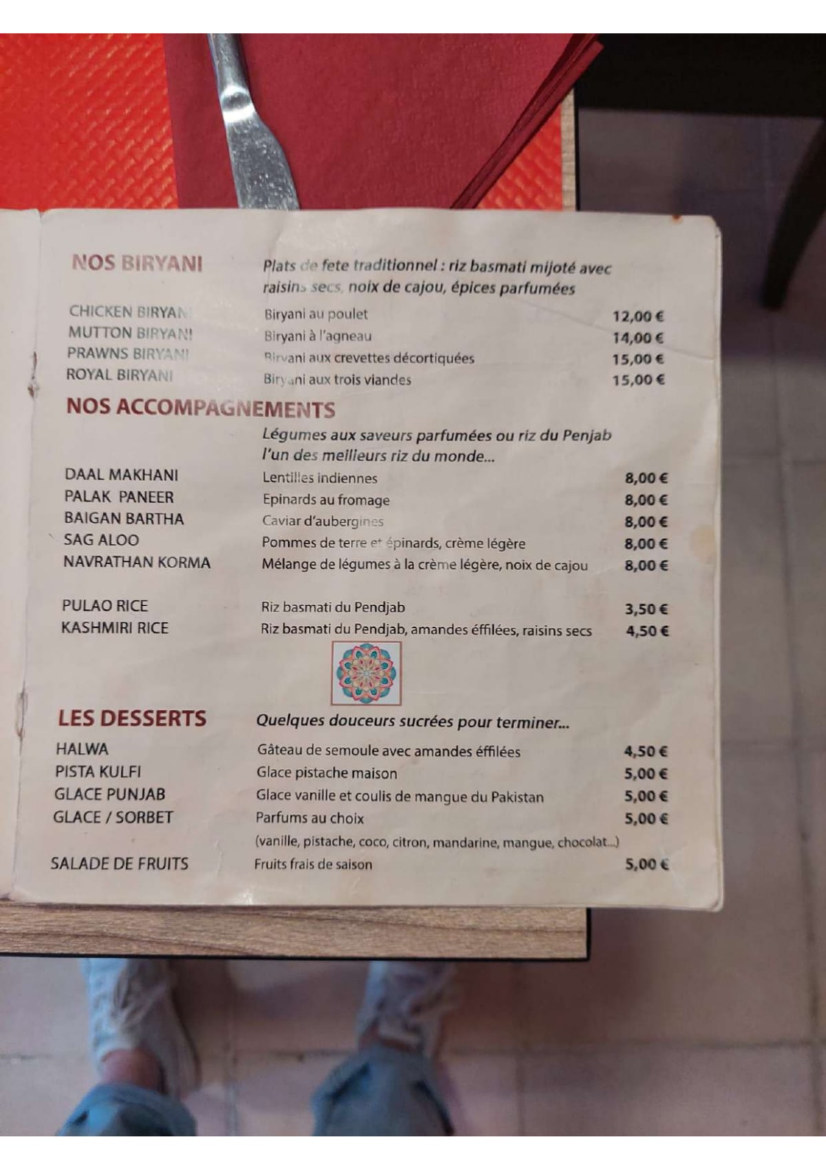 Carte et Menus 2024 - Rajasthan à Nîmes | TheFork